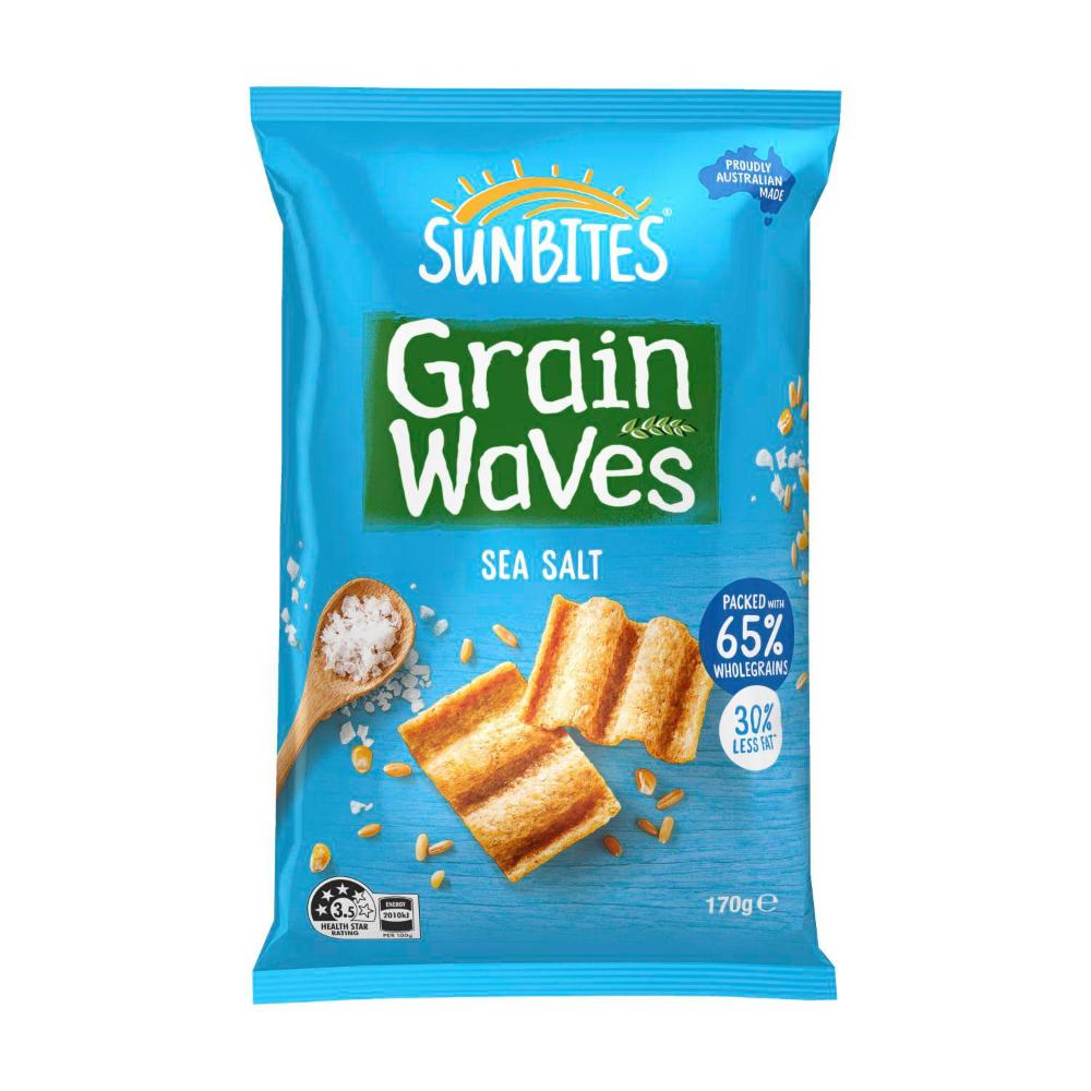 Buy Sunbites Grain Waves Chips Sea Salt 170g | Coles