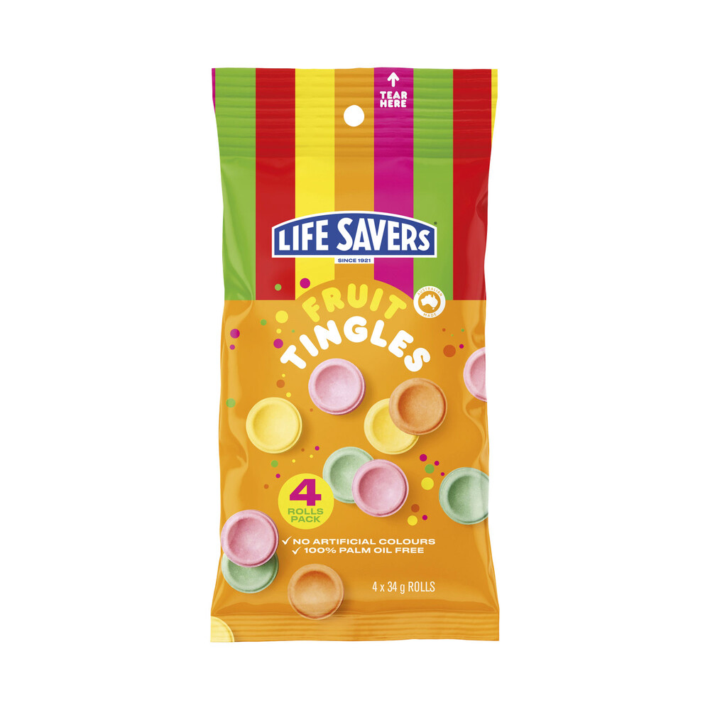 Buy Lifesavers Fruit Tingles 4 Pack 136g | Coles