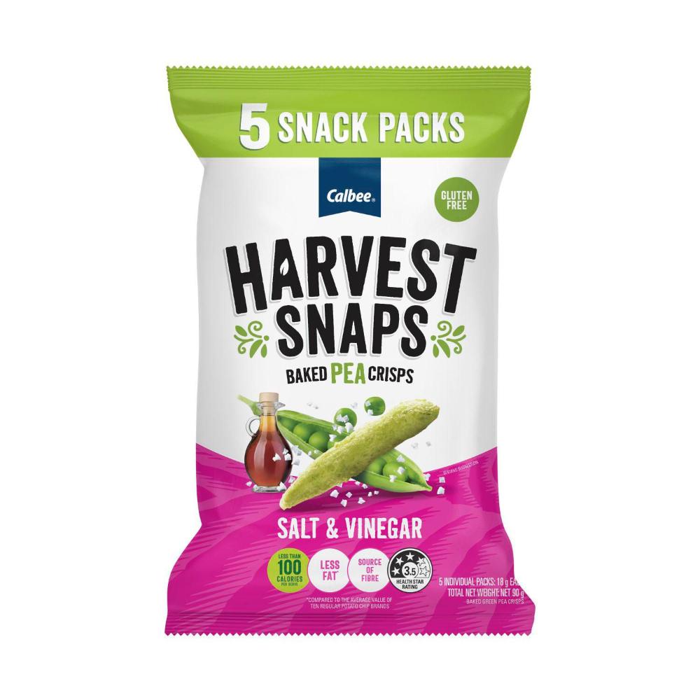 Buy Harvest Snaps Pea Salt & Vinegar Multipack 5x18g 90g | Coles