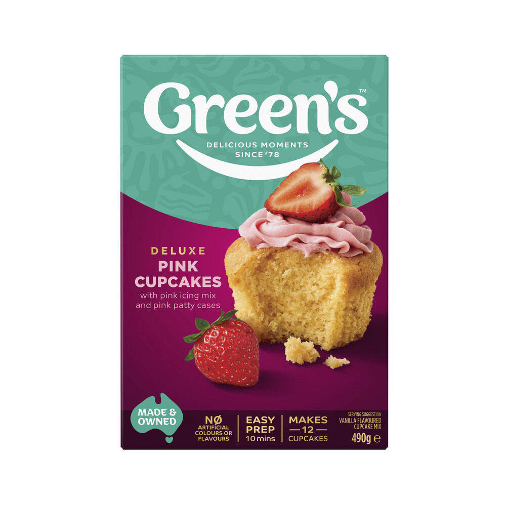 Buy Green's Deluxe Pink Cupcake Mix 490g | Coles