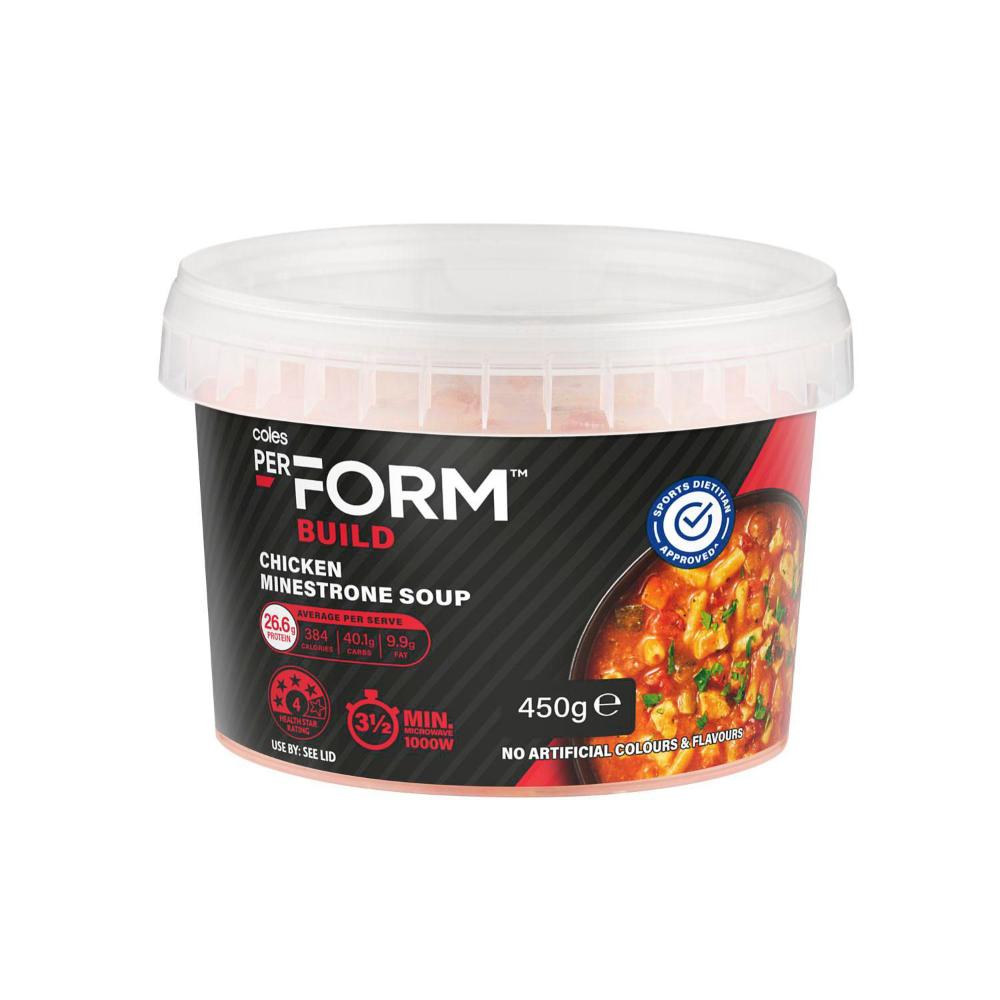 Buy Coles Perform Build Chicken Minestrone Soup 450g | Coles