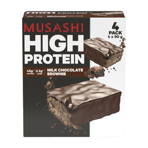 Buy Musashi High Protein Bar Milk Chocolate Brownie 4x90g 360g | Coles