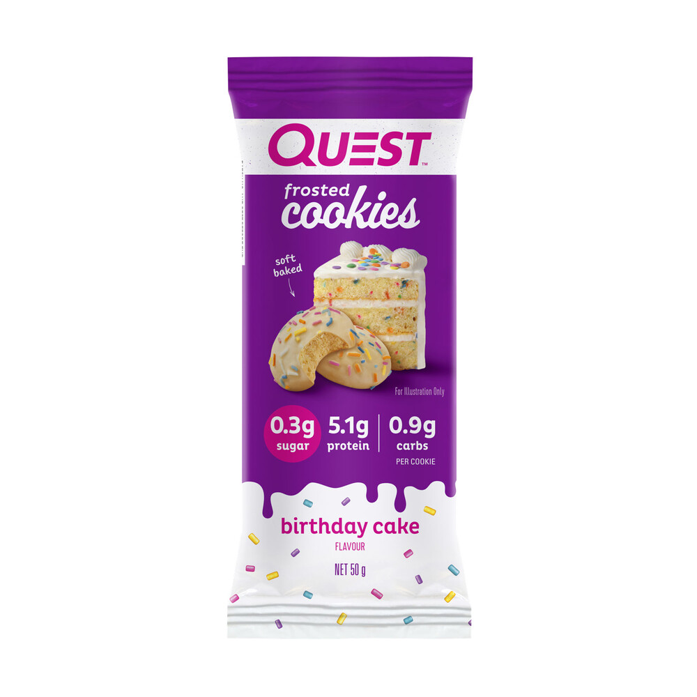 Buy Quest Frosted Cookies Birthday Cake Flavour 50g | Coles