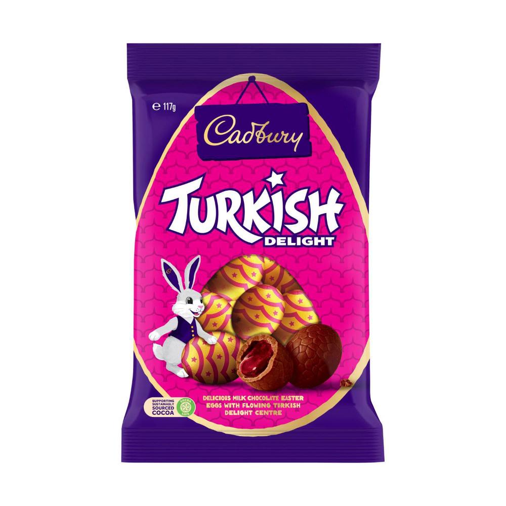 Buy Cadbury Turkish Delight Easter Chocolate Eggs Bag 117g | Coles