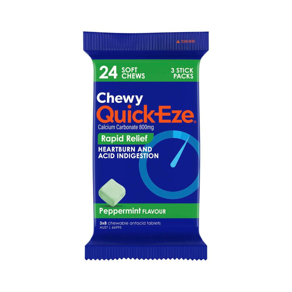 Buy Quick-Eze Chewy Peppermint Antacid Tablets 3 pack | Coles