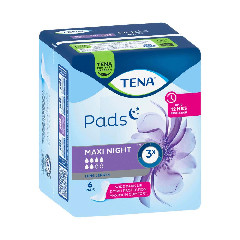 Buy Tena Incontinence Night Pads Maxi Long 6 pack | Coles