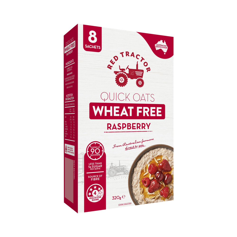 Buy Red Tractor Wheat Free Oat Sachets Raspberry 8x40g 320g | Coles