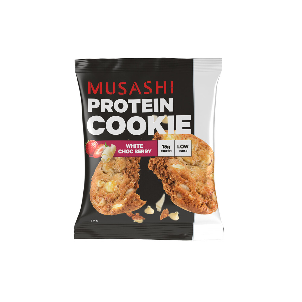 Buy Musashi Protein Cookie White Choc Berry 58g | Coles