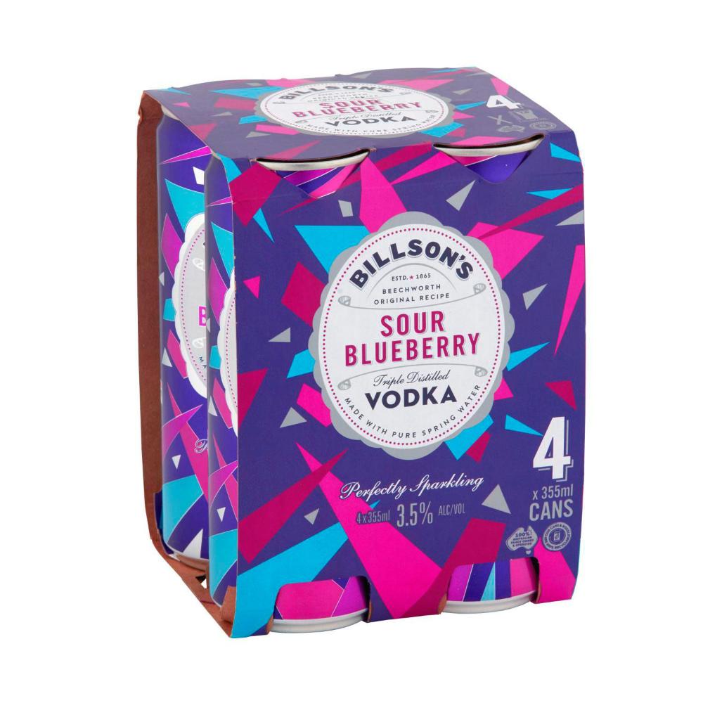 Buy Billson's Sour Blueberry Vodka Mixed Drink Can 355ml 4 Pack | Coles