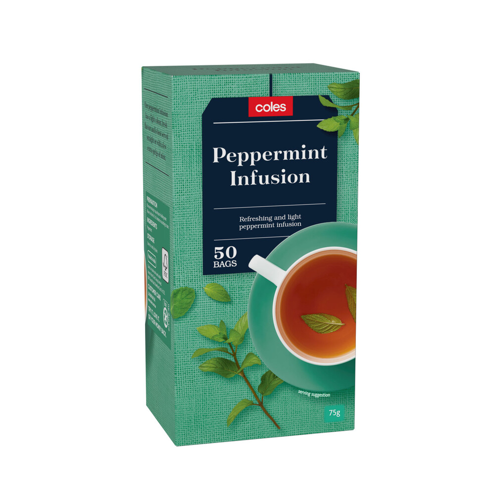 Buy Coles Peppermint Infusion Tea Bags 50 pack | Coles