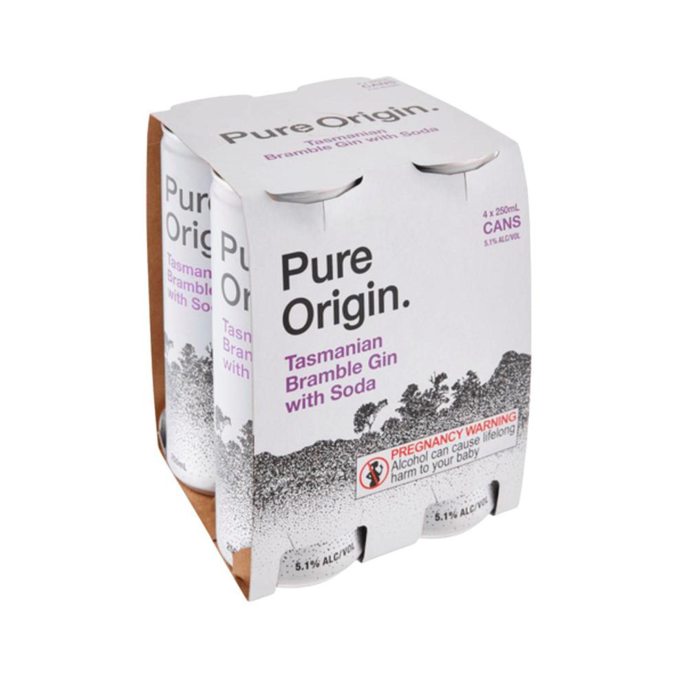 Buy Pure Origin Bramble Gin & Soda 250ml 4 Pack | Coles