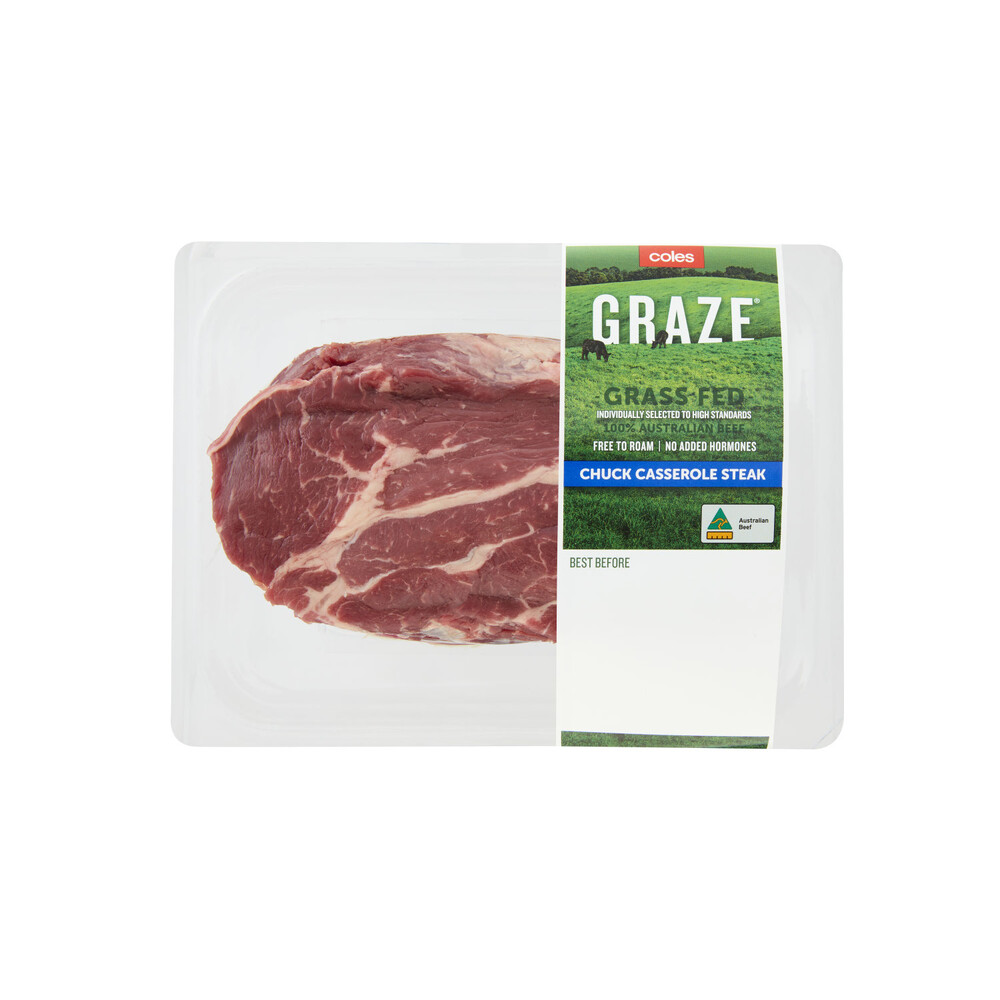 Buy Coles Graze Grassfed Beef Chuck Casserole 600g | Coles