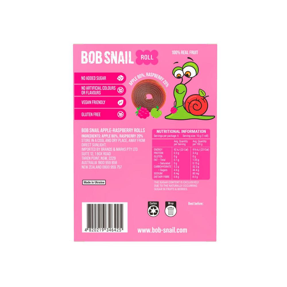 Buy Bob Snail Fruit Roll Snack Apple Raspberry 60g | Coles