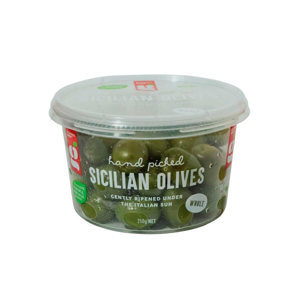 Buy GS Sicilian Olives 250g | Coles