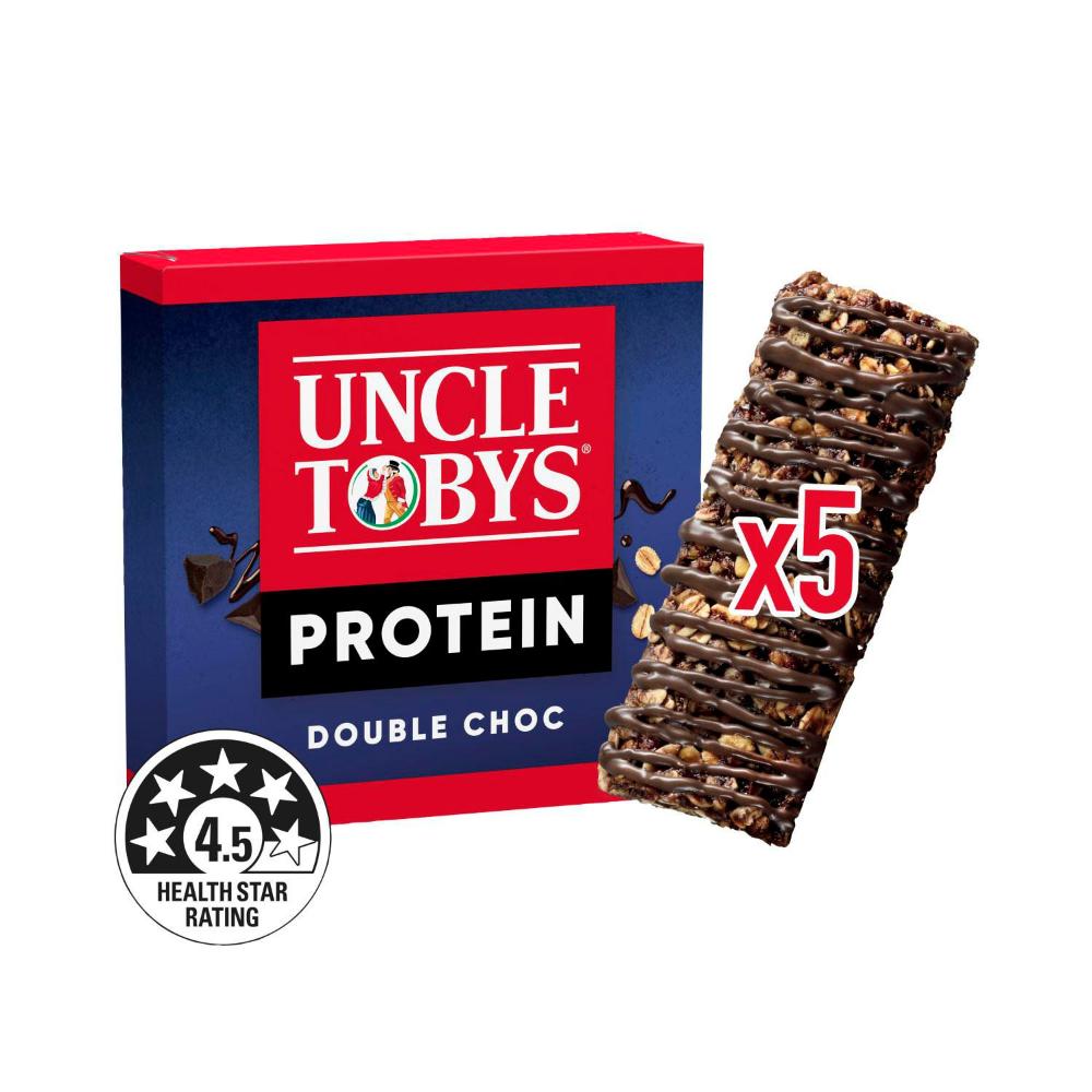 Buy Uncle Tobys Protein Double Choc Muesli Bars School Lunchbox Snacks ...