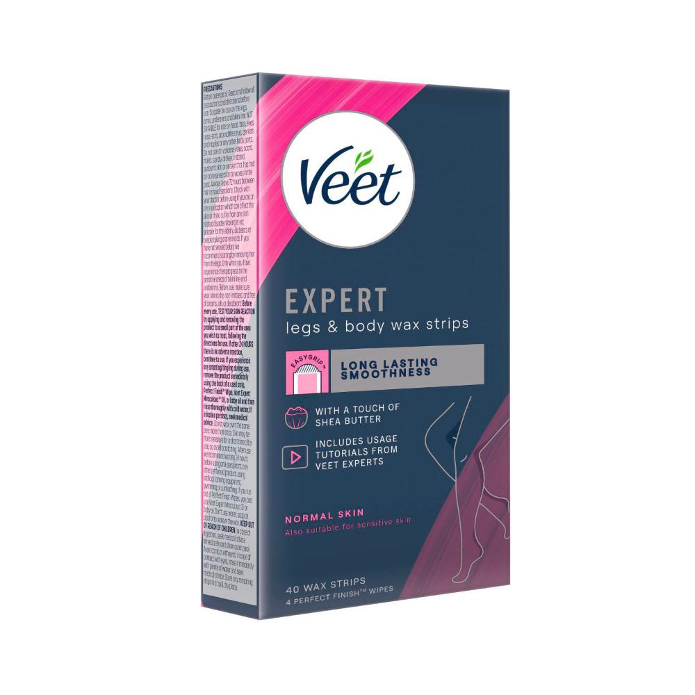 Buy Veet Expert Hair Removal Cold Wax Strips Legs And Body 40 pack | Coles