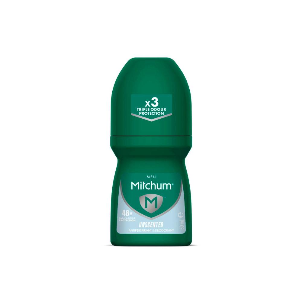 Buy Mitchum Men's Roll On Unscented Antiperspirant Deodorant 50mL | Coles