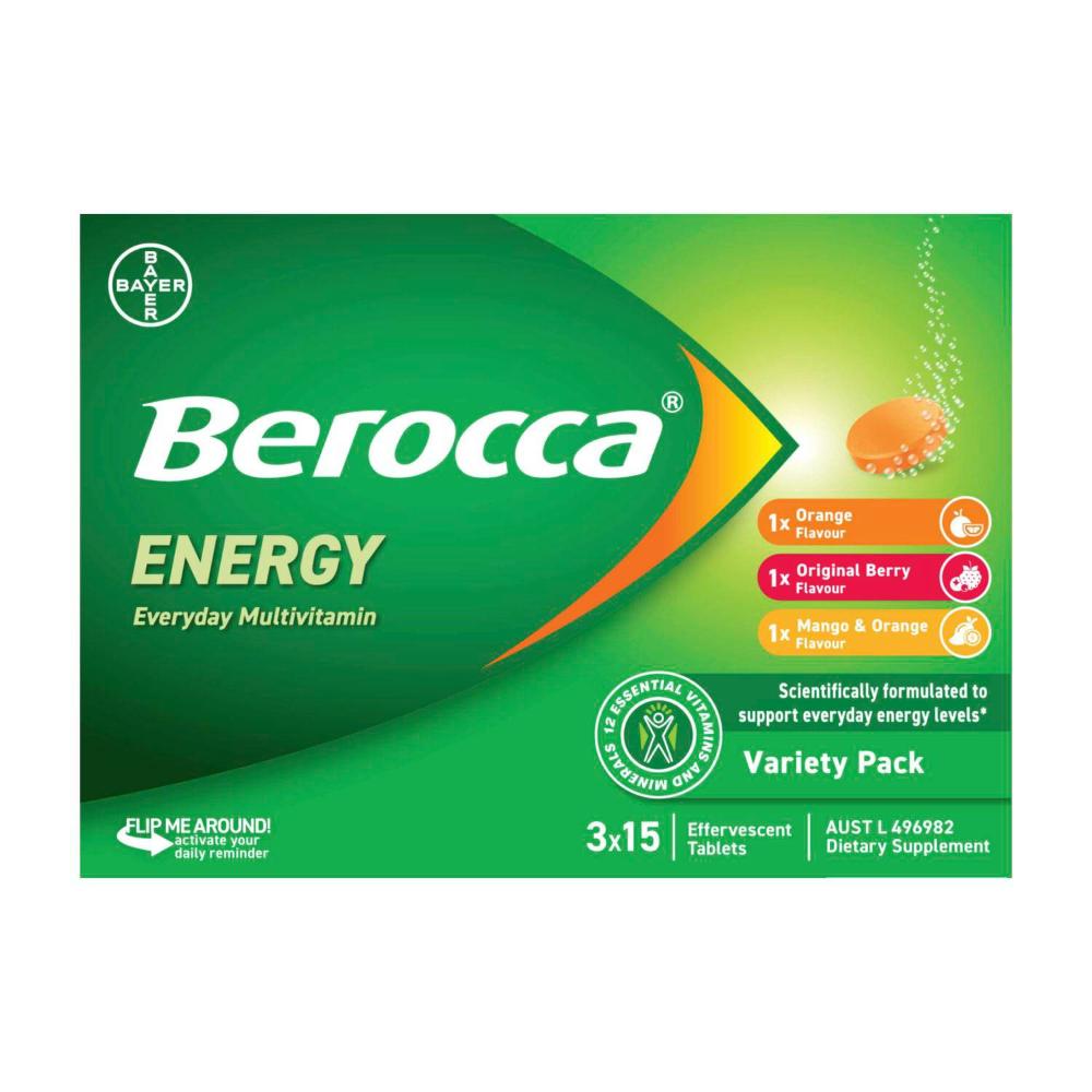 Buy Berocca Energy Effervescent Variety Pack 45 pack | Coles