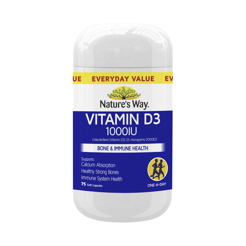 Buy Nature's Way Vitamin D3 1000IU 75 pack | Coles Buy Nature's Way Vitamin D3 1000IU 75 pack | Coles