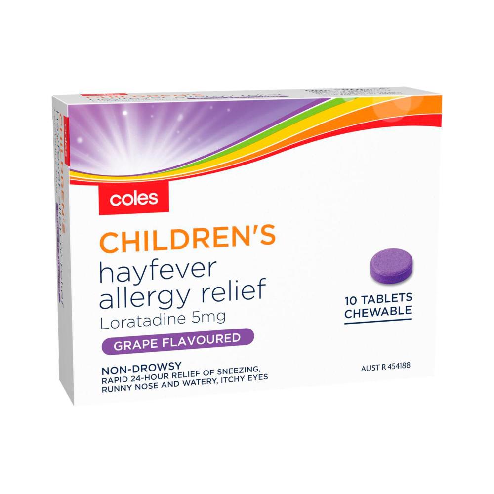 Buy Coles Childrens Chewable Hayfever Allergy Relief Tablets 10 pack ...