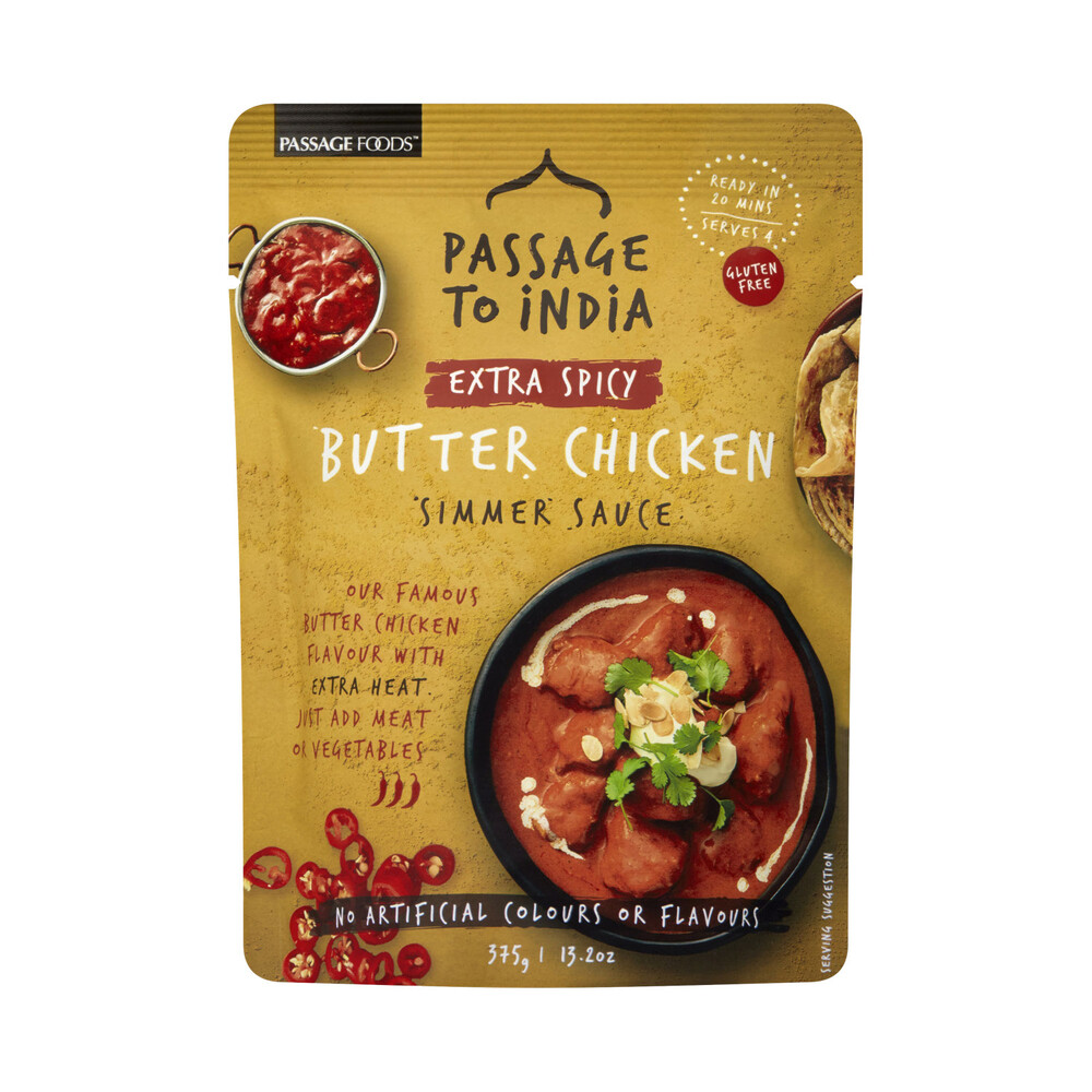 Buy Passage To India Extra Spicy Butter Chicken Simmer Sauce 375g | Coles