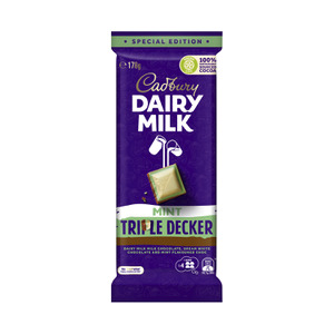 Buy Cadbury Dairy Milk Triple Decker Mint Chocolate Block 178g | Coles