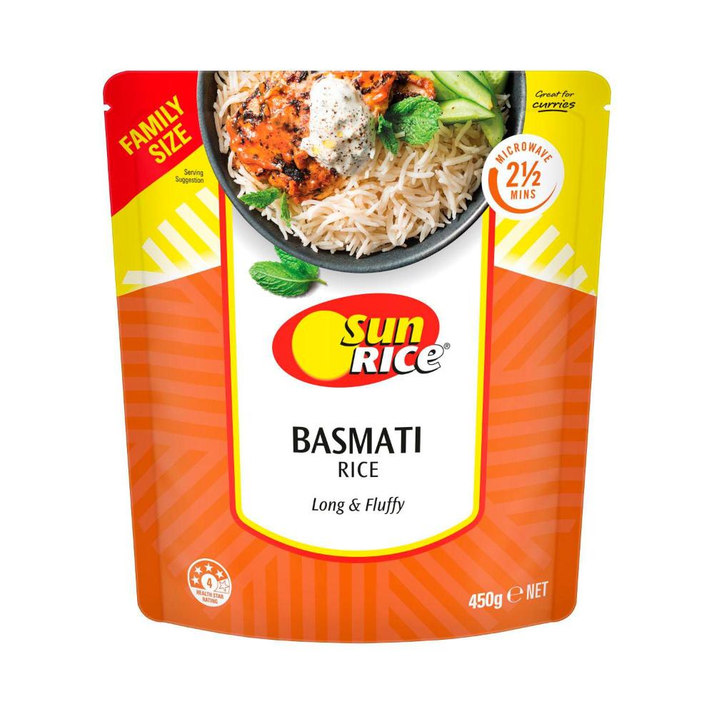 Buy Sunrice Microwave Basmati Rice Pouch 450g | Coles