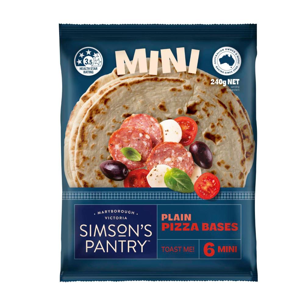 Buy Simson's Pantry Premium Mini Pizza Bases 6 Pack 240g | Coles