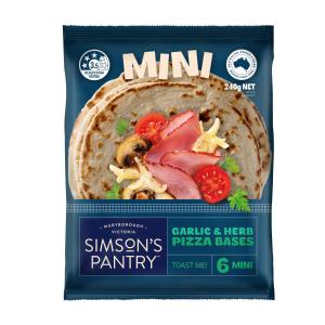 Buy Simson's Pantry Premium Mini Pizza Bases Garlic And Herb 6 Pack ...