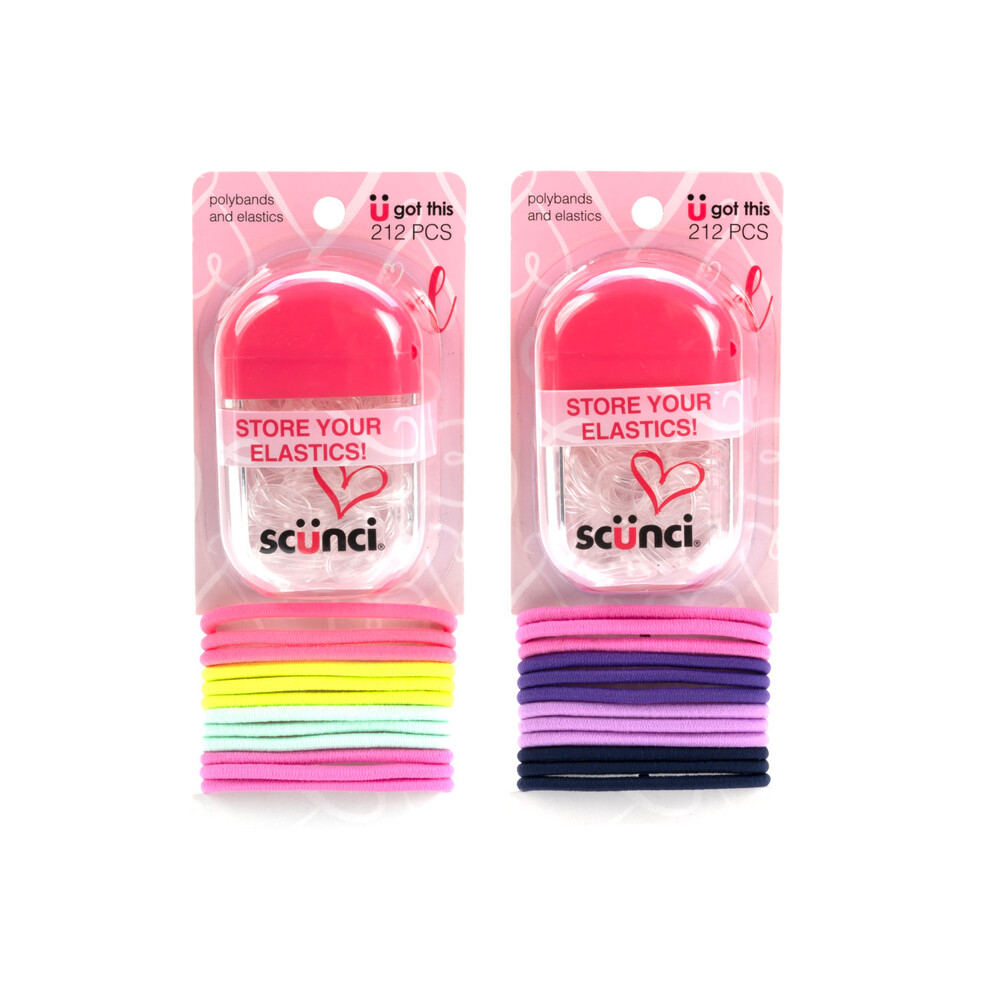 Buy Scunci Polyblands & Elastics With Case Girl 212 Piece 1 pack | Coles