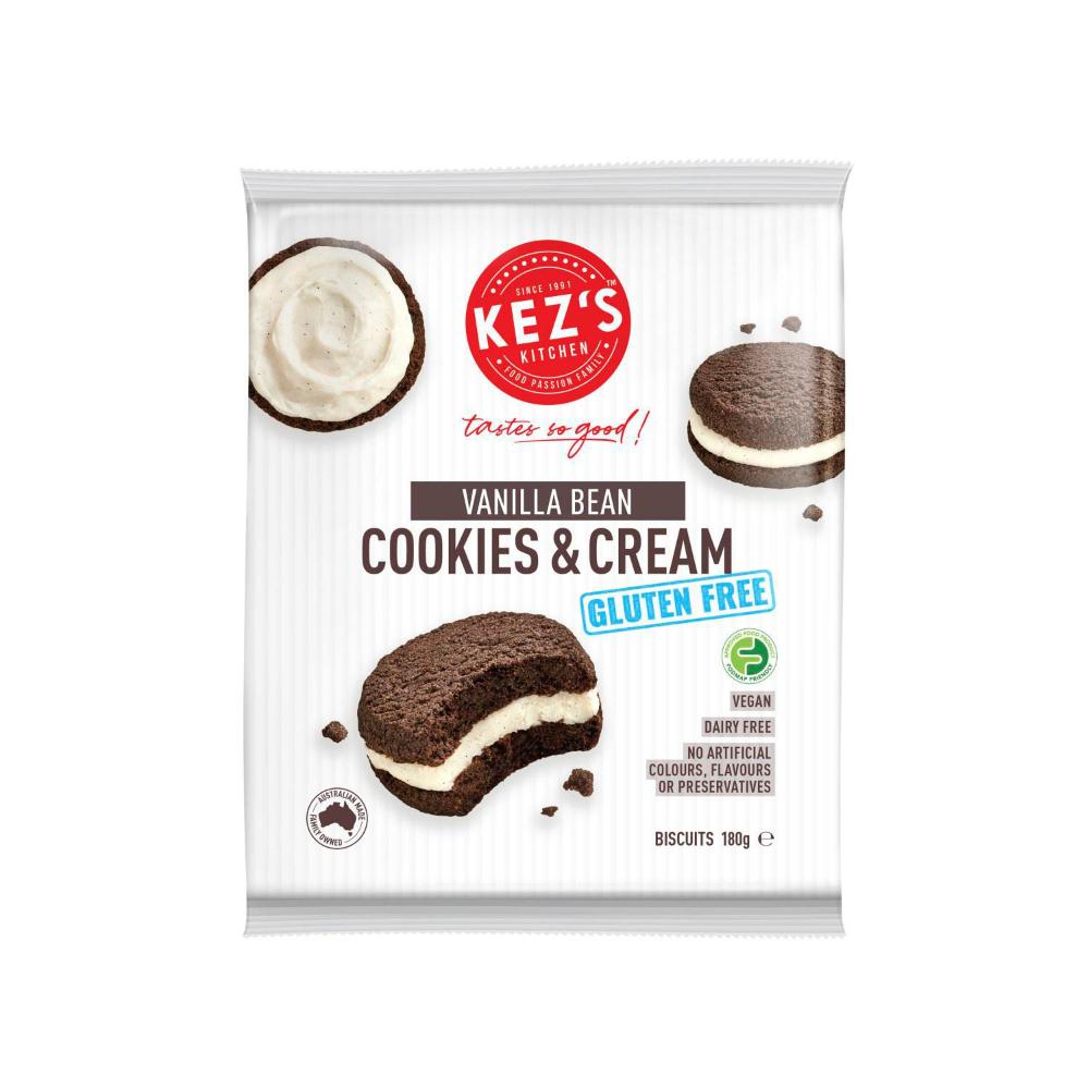 Buy Kezs Kitchen Gluten Free Vanilla Bean Cookies & Cream 180g | Coles