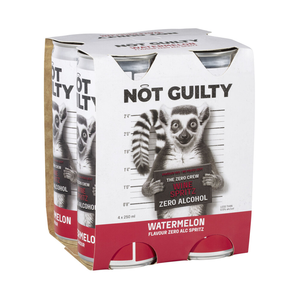 Buy Not Guilty Non Alcoholic Watermelon Spritz Wine 4x250mL 4 pack | Coles