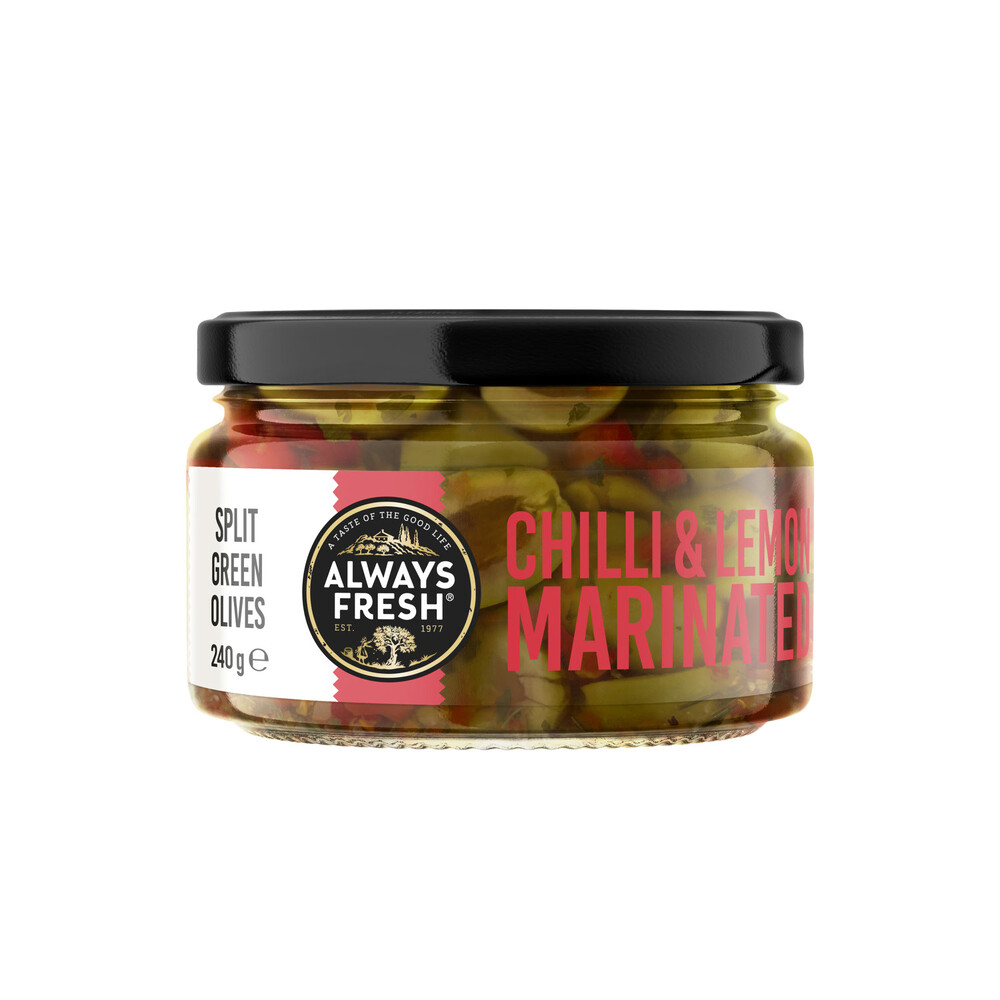 Buy Always Fresh Deli Style Split Green Olives With Chilli And Lemon ...