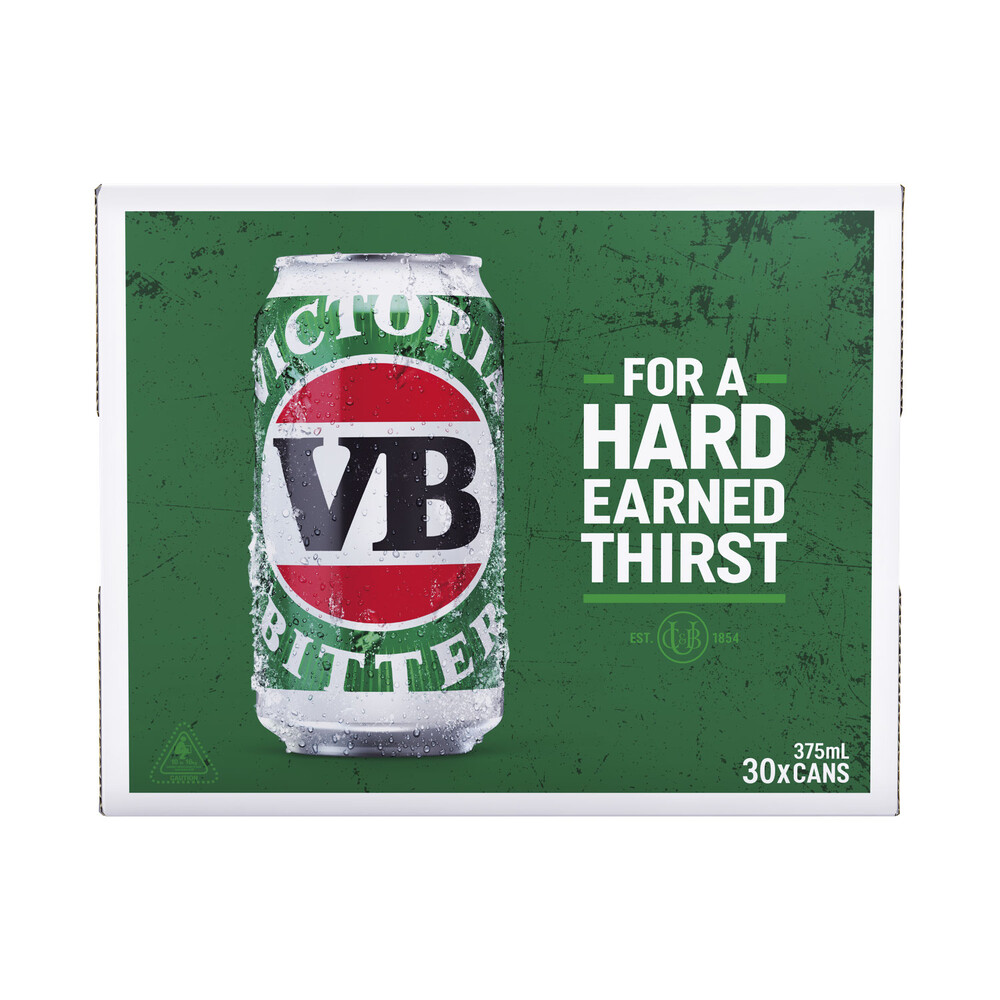 Buy Victoria Bitter Block Can 375ml 30 Pack | Coles