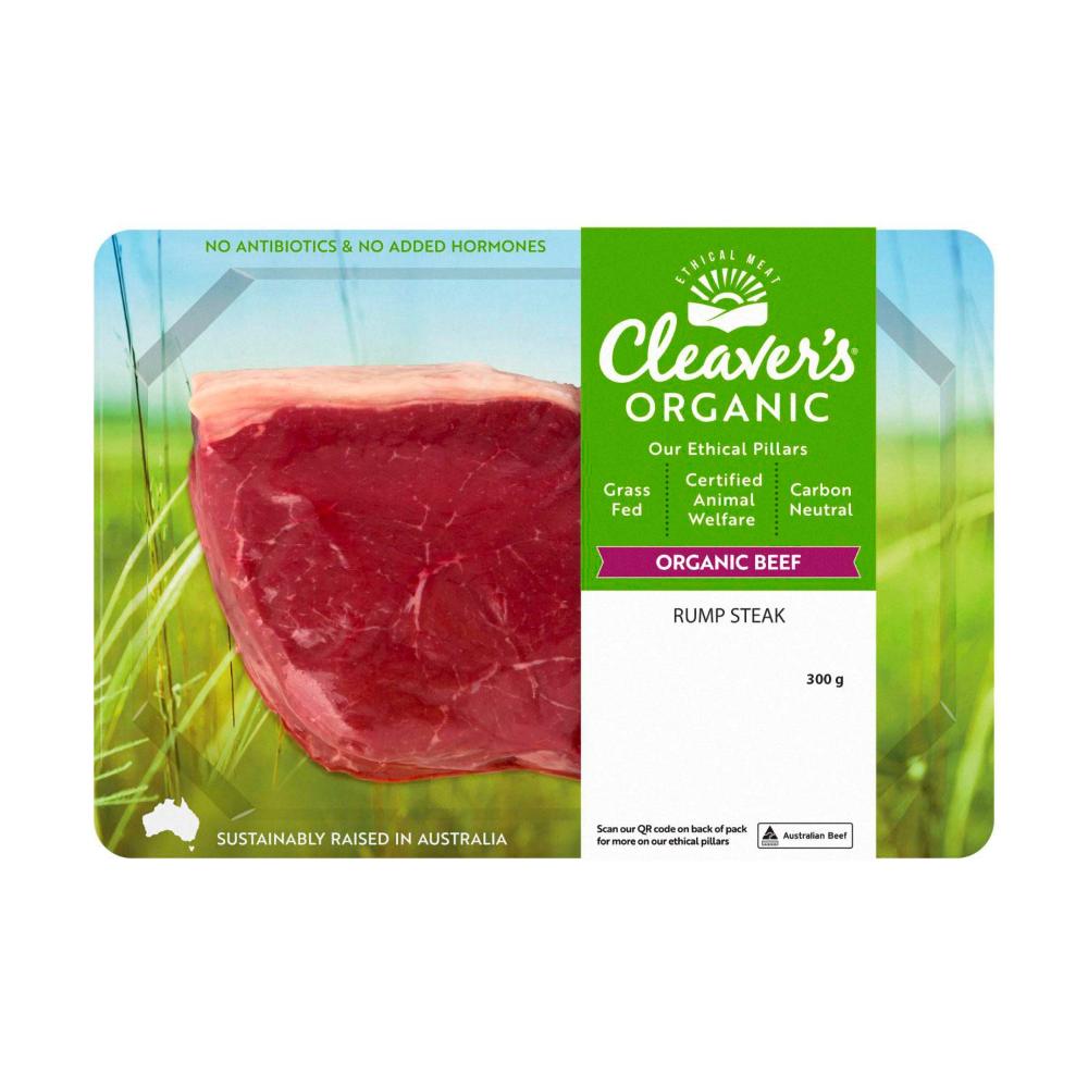 Buy Cleaver's Organic Grass-Fed Beef Rump Steak 300g | Coles