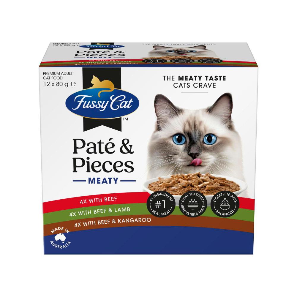 Buy Fussy Cat Grain Free Twice As Tasty Wet Cat Food Pate & Pieces ...