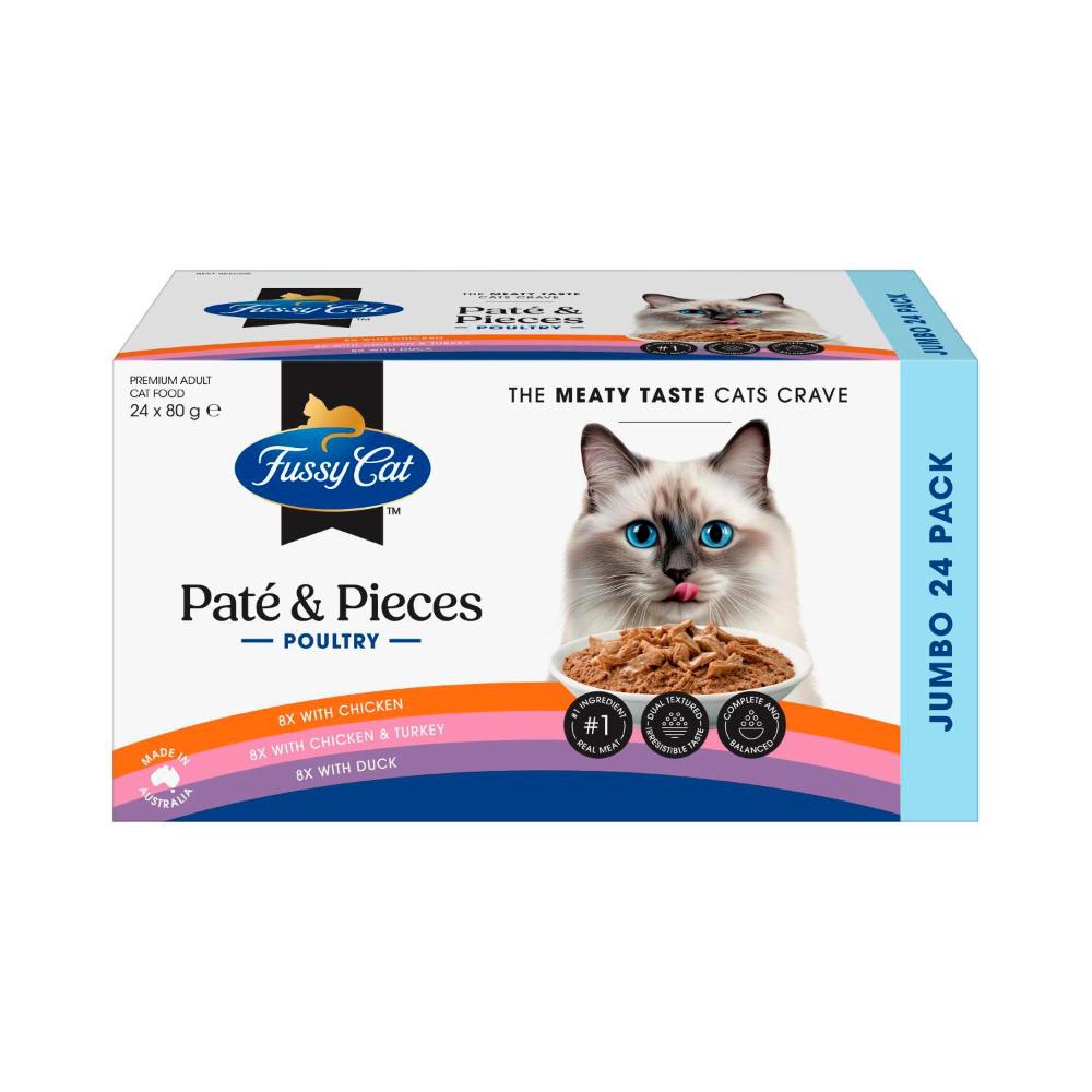 Buy Fussy Cat Twice As Tasty Pate & Pieces Poultry Picks Cat Food ...