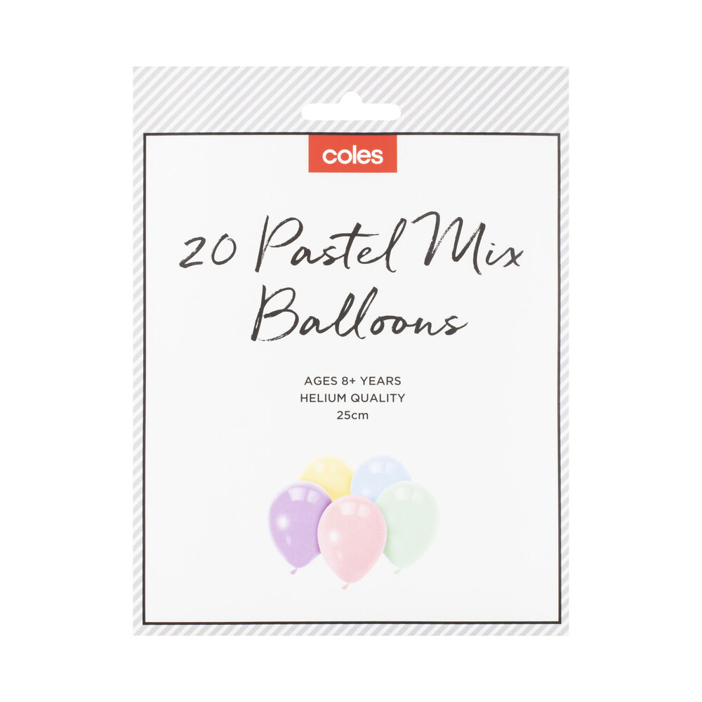 Buy Coles Pastel Mix Balloons 20 pack | Coles