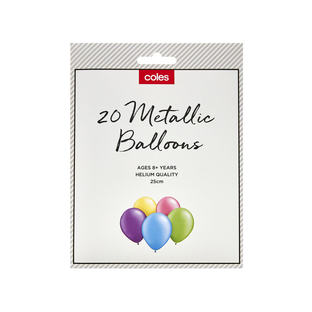 Buy Coles Metallic Balloons 20 pack | Coles