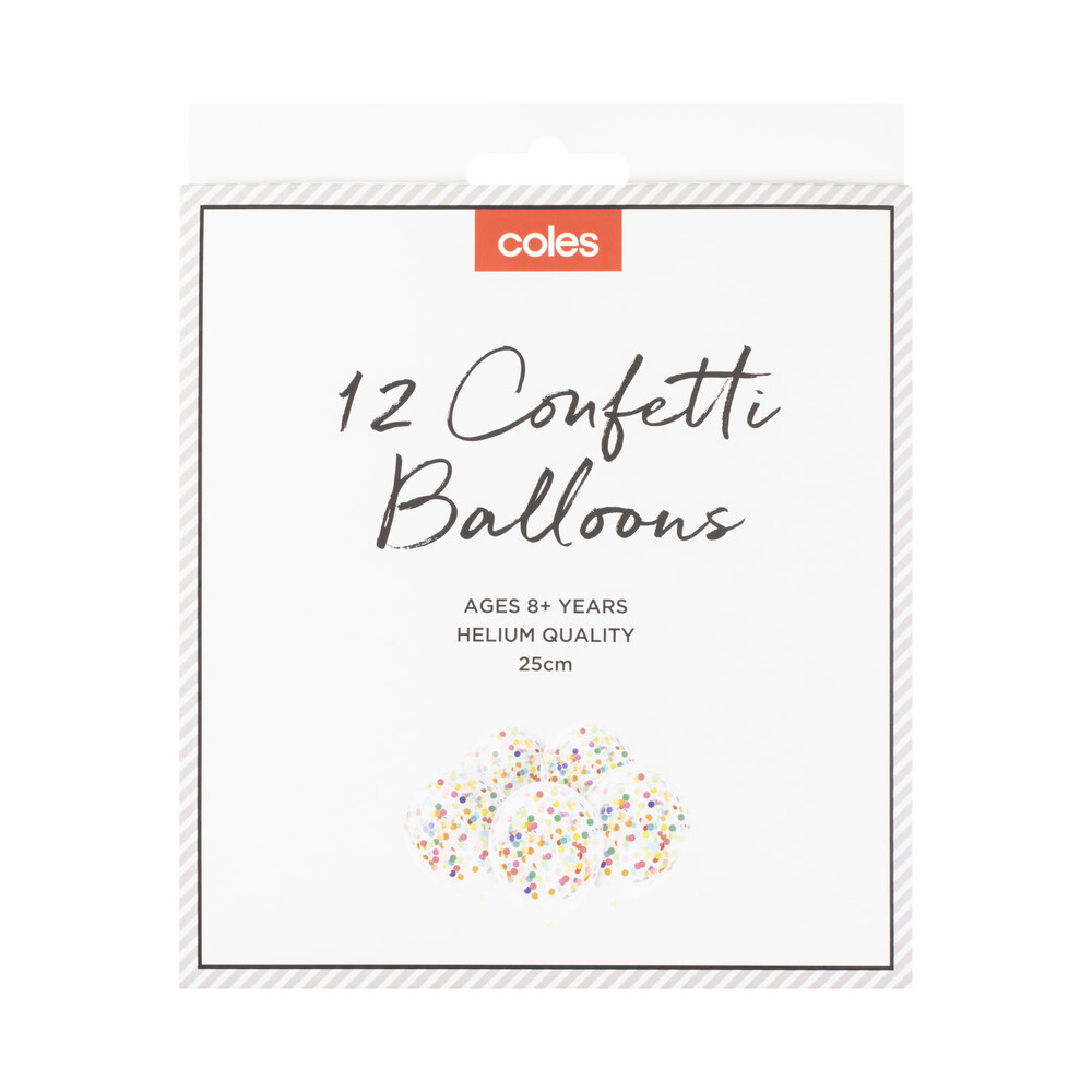 Buy Coles Confetti Balloons 12 pack | Coles
