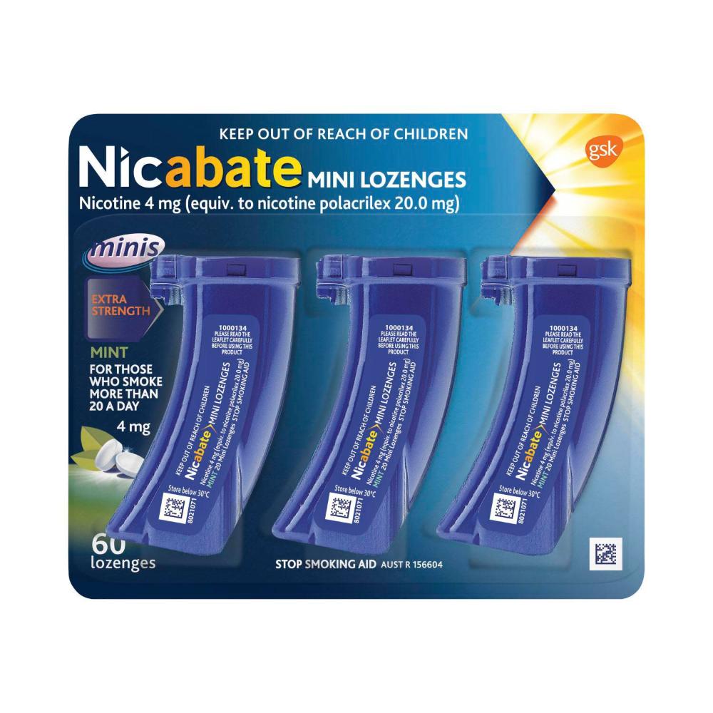Buy Nicabate Mini Lozenge Quit Smoking Aid Nicotine 4mg Extra Strength ...