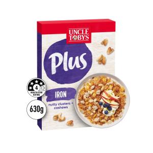Buy Uncle Tobys Plus Iron Breakfast Cereal 630g | Coles