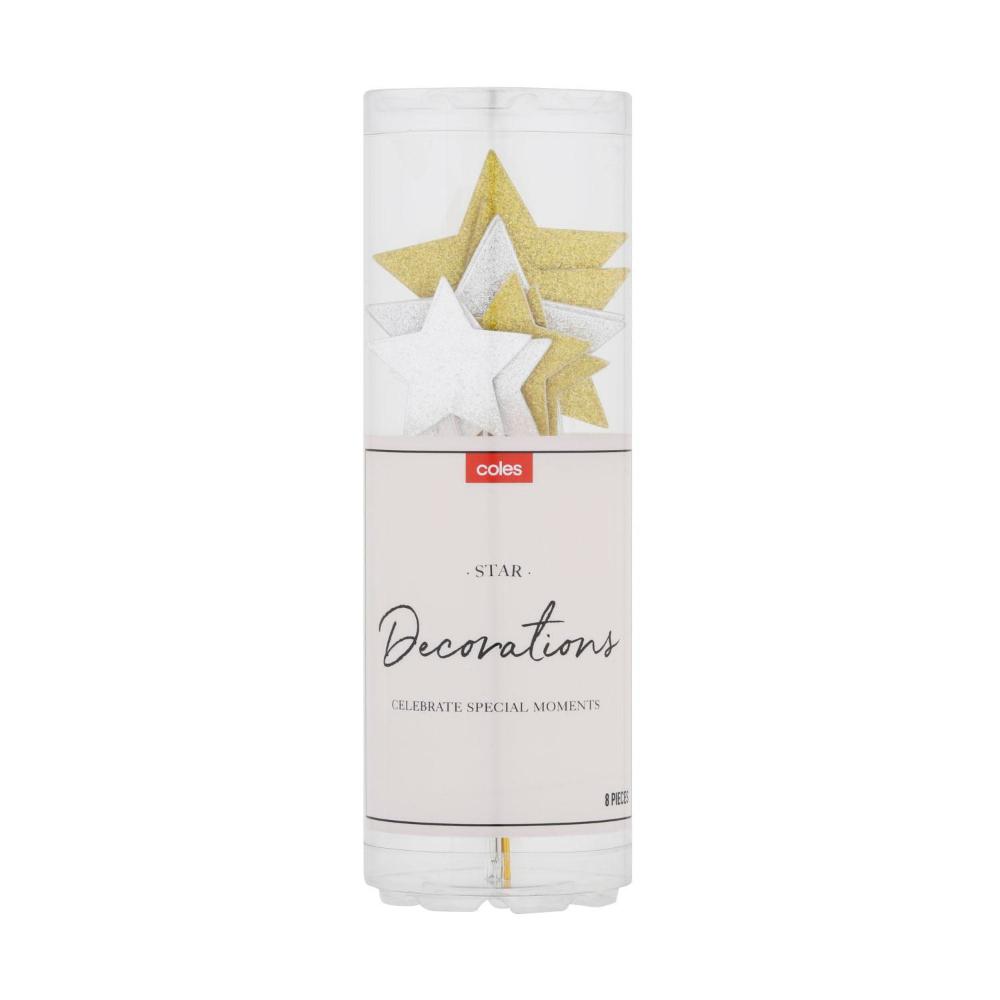 Buy Coles Star Decorations. Gold & Silver 8 PACK | Coles