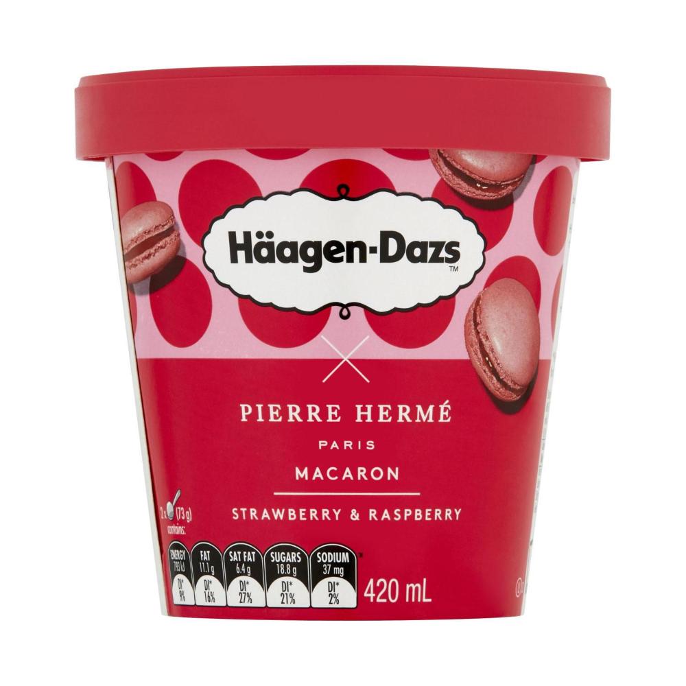 Buy Haagen-Dazs Macaron Strawberry Raspberry Ice Cream 420mL | Coles