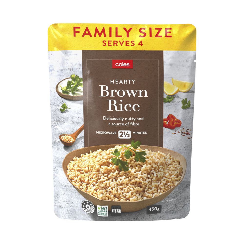 Buy Coles Microwave Brown Rice Family Size 450g | Coles