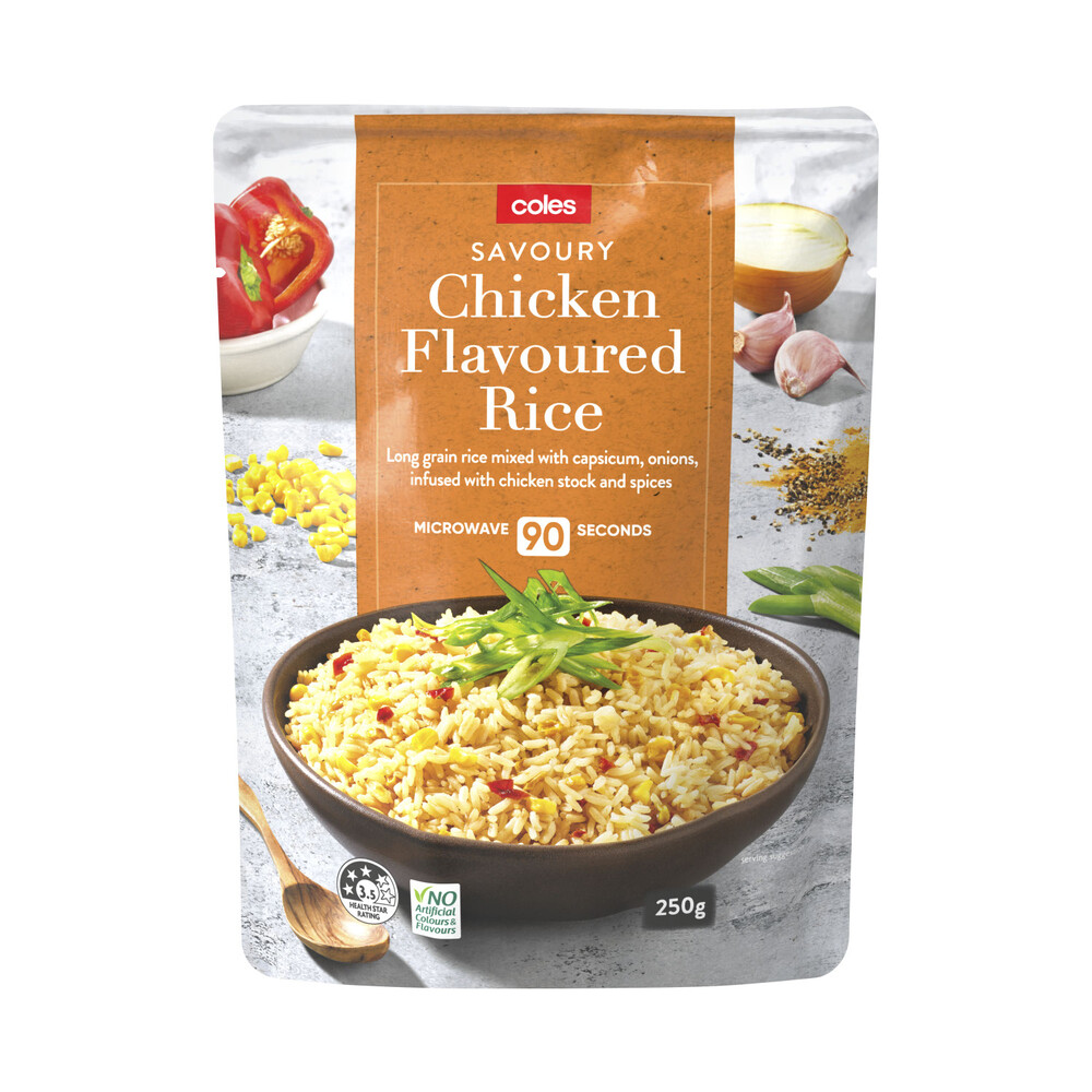 Buy Coles Savoury Chicken Flavoured Microwave Rice 250g | Coles