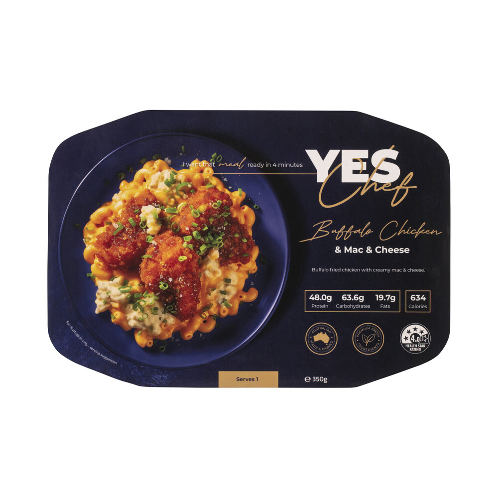 Buy Yes Chef Meals Buffalo Fried Chicken & Mac & Cheese 350g | Coles