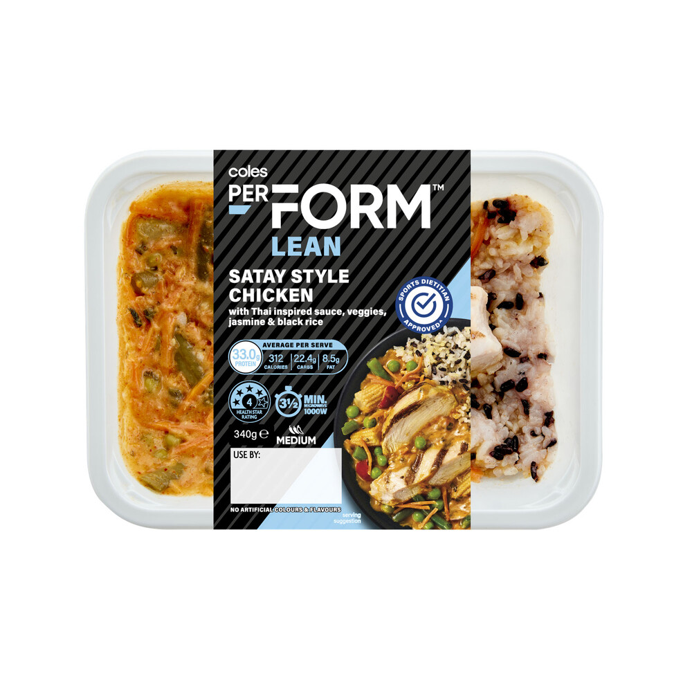 Buy Coles Perform Lean Satay Style Chicken 340g | Coles