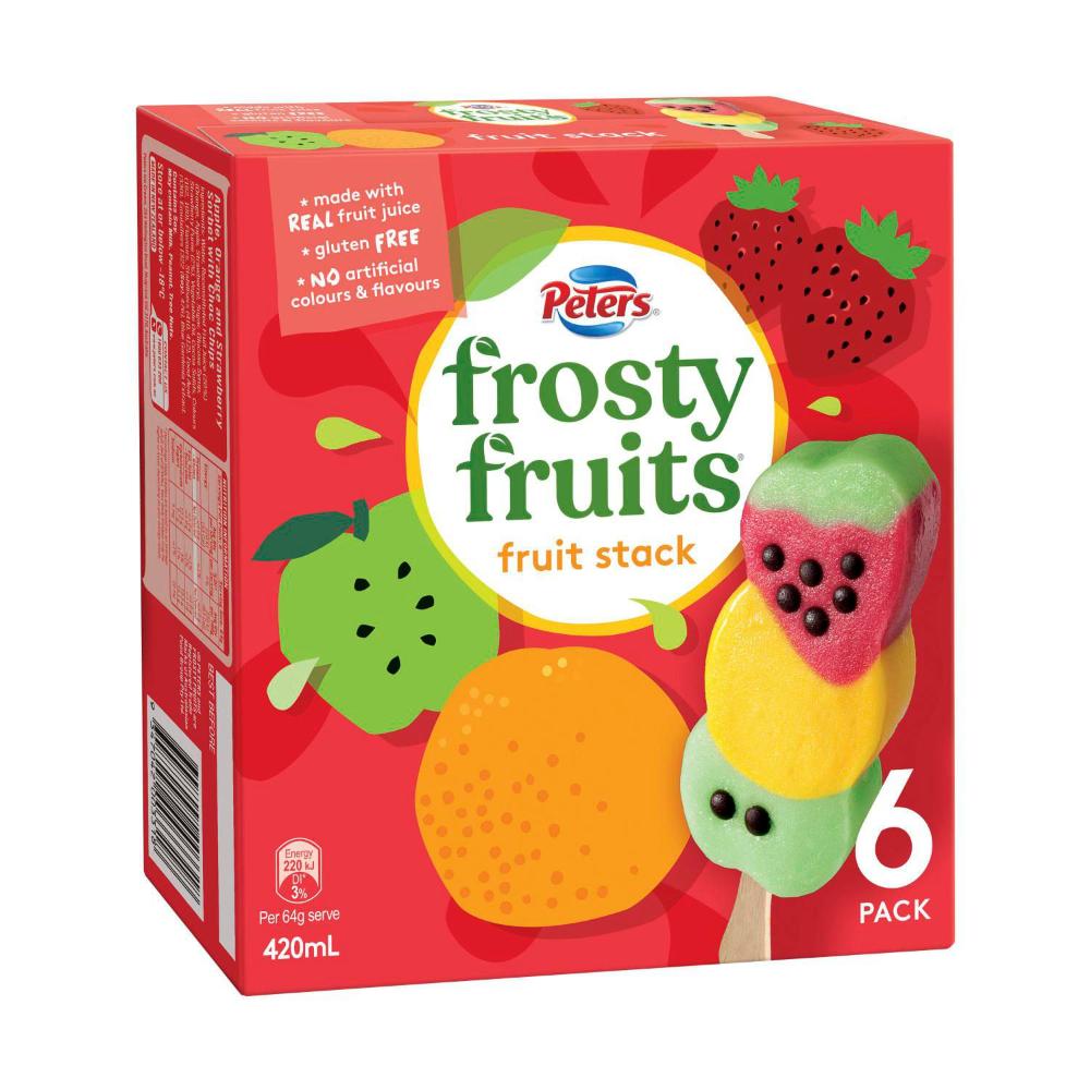 Buy Frosty Frosty Fruits Fruit Stack Sorbet 6 Pack 420mL | Coles
