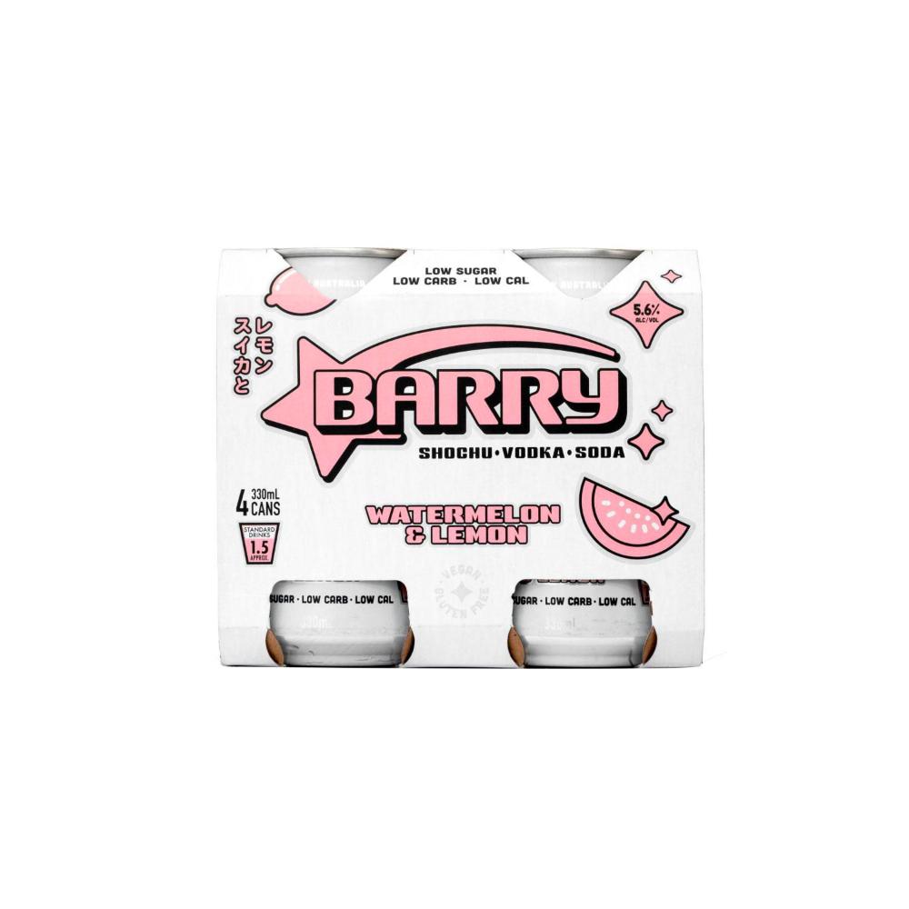 Buy Barry Watermelon & Lemon Can 330mL 4 Pack | Coles